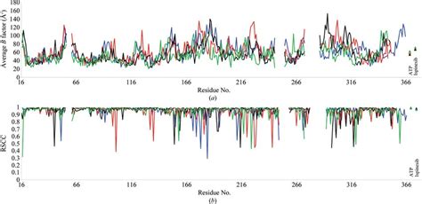 Plots Of Per Residue Average B Factors A And Real Space Correlation