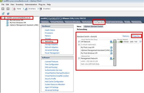 How To Configure Basic Networking On A Vmware Vsphere Hypervisor 51 Esxi 51 Host Server