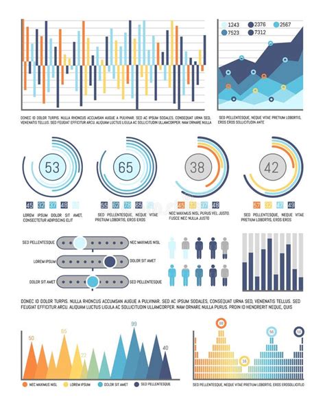 Infographics And Pie Diagram With Figures Data Stock Vector