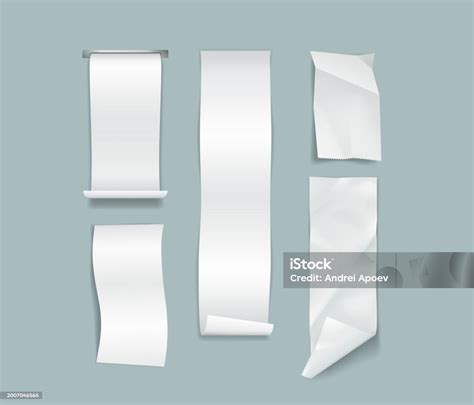 지폐에 대 한 종이 스트립 현실적인 벡터 일러스트 레이 션 세트 영수증에 대한 스톡 벡터 아트 및 기타 이미지 영수증 3