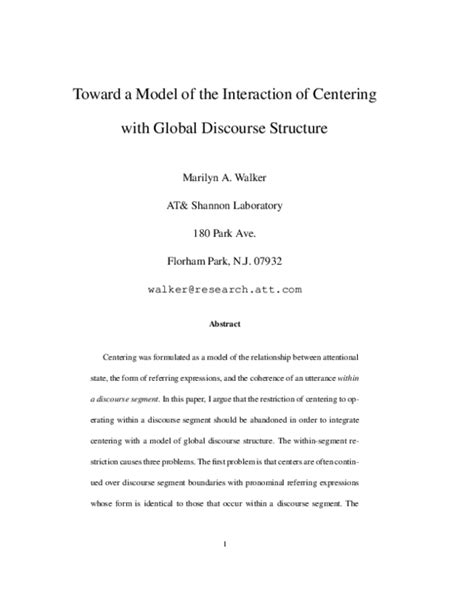 pdf toward a model of the interaction of centering with global