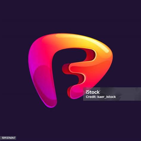 이니셜 문자 F 로고는 삼각형 구 모양에서 잘라냅니다 여러 가지 빛깔의 금속 화살표 아이콘 템플릿입니다 추상 벡터 디자인 요소입니다 3차원 형태에 대한 스톡 벡터 아트 및