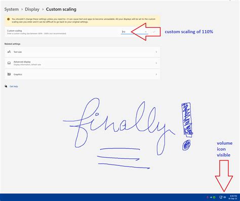 Volume Icon Finally Visible At 110 Custom Scaling Rwindows11