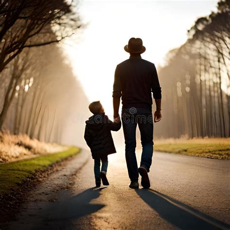 Padre E Hijo Pasan Juntos Tiempo En La Naturaleza Y En El Concepto De