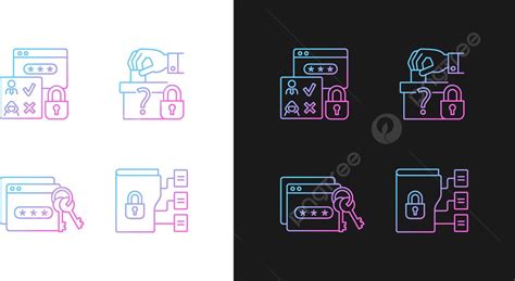 Icons Set Depicting Data Sensitivity Gradient For Both Dark And Light Modes Vector Affiliation