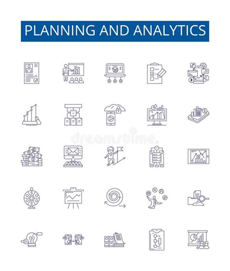 Planning And Analytics Line Icons Signs Set Design Collection Of Planning Analytics Strategy