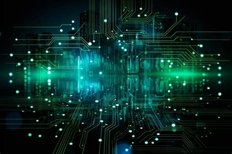 Premium Ai Image Data Technology Background Abstract Background Connecting Dots And Lines On