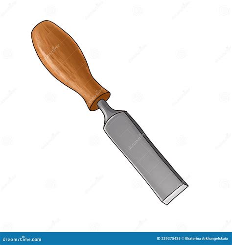 Drawing Chisel At White Background Stock Illustration Illustration Of
