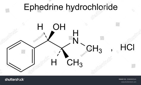 Chemical Structure Ephedrine Hydrochloride Drug Substance Stock Vector Royalty Free 2588900541