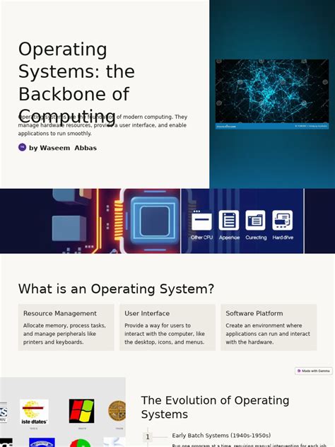 Operating Systems Computings Backbone Pdf Operating System