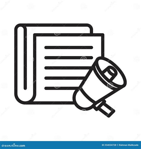 Megaphone Outline Flat Icons With Outlines Vector Illustration 369231676