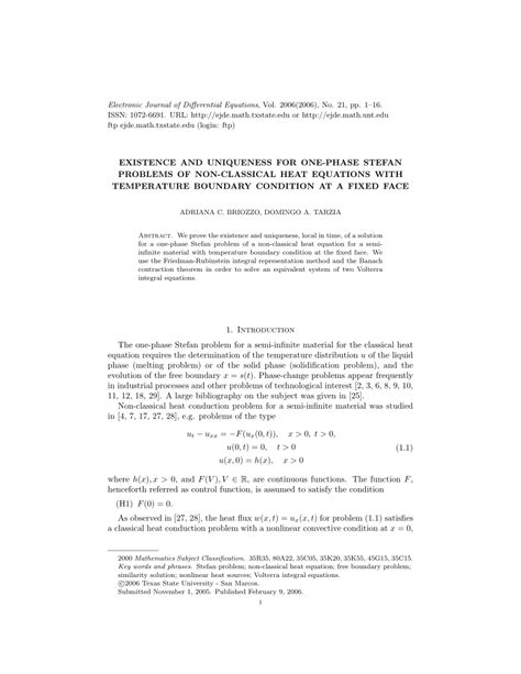 Pdf Existence And Uniqueness For One Phase Stefan Problems Of Non Classical Heat Equations