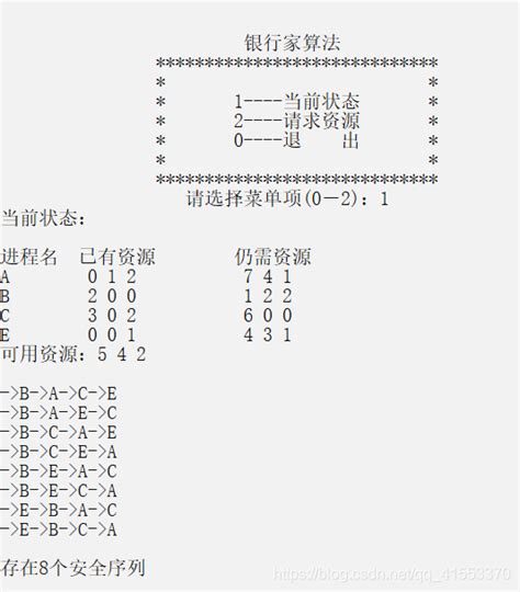 操作系统 银行家算法（显示当前所有安全序列） C语言参考表51给出的数据编写c程序查找安全序列判断系统状态是否安全。进程提出资 Csdn博客