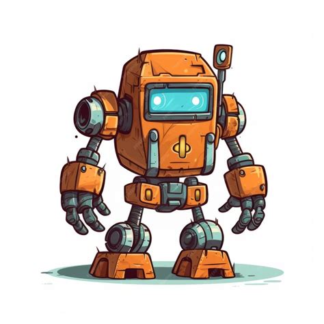 Premium Ai Image Cartoon Orange Robot Sprite 2d Game Art Commission