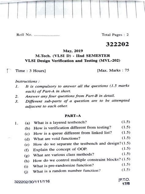 Mtecg Vlsi D Mvl 202 Pdf Systems Engineering Applied Mathematics