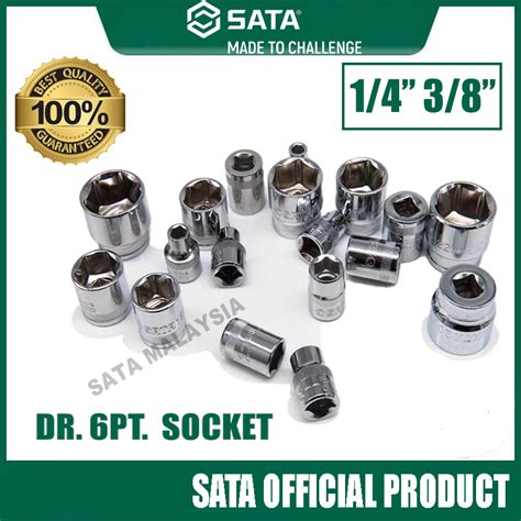 1 4 And 3 8 Sata Dr 6pt Standard Length Socket Soket Sata Sata