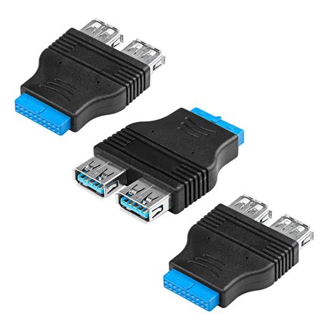 Cerrxian 3pcs Usb 3 0 Motherboard To 20 Pin Header Splitter Adapter 20 Pin Usb 3 0 To Dual Usb 3