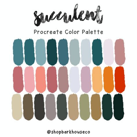 Succulent Procreate Color Palette Instant Download Etsy