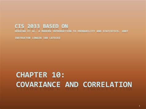 Chapter 10 Covariance And Correlation