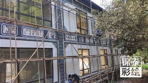 白族民居白族文化墙体彩绘白族风格建筑彩绘民居云南锦泰彩绘 站酷zcool