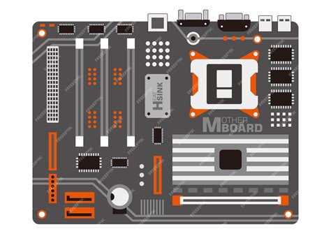 Premium Vector Mainboard Motherboard Of Pc Computer Laptop Vector Illustration