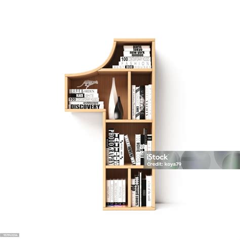 책장 3 차원 글꼴 책의 형태로 알파벳 선반 이랑 폰트입니다 번호 1 1에 대한 스톡 사진 및 기타 이미지 1 단일 객체 숫자 Istock