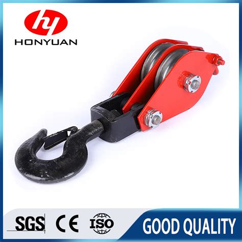 Light Type Champion Snatch Block Single Sheave With Hook Swivel Hook Block Cable Pulley Block