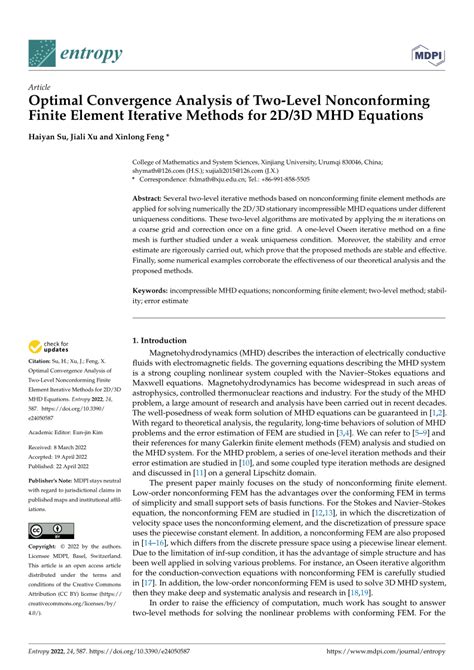 Pdf Optimal Convergence Analysis Of Two Level Nonconforming Finite