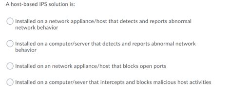 Solved A Host Based IPS Solution Is Installed On A Network Chegg Com
