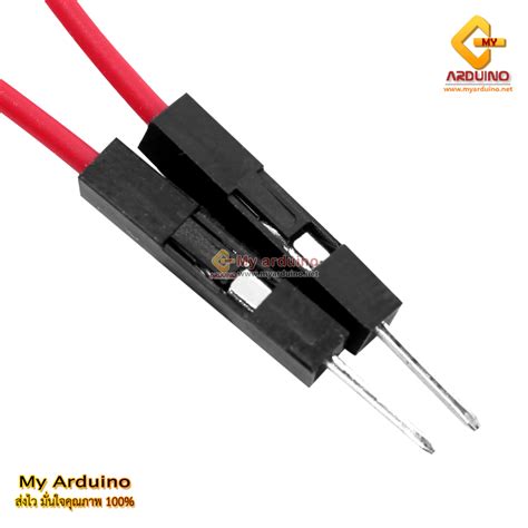 สายไฟจัมเปอร์ 10cm แบบเดี่ยว ผู้ ผู้ สีแดง จำนวน 10 เส้น หนาพิเศษ 24awg