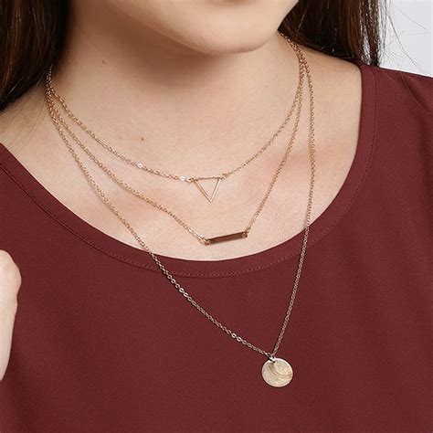 Oomph Combo Of 2 Gold Tone Multi Layered Multi Strand Fashion Necklace