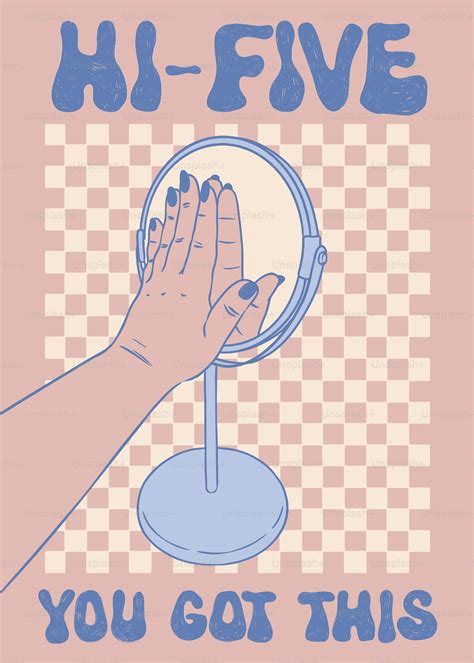 거울을 만지는 사람의 손이 안녕이라고 적혀 있습니다 다섯 이거 받았어요 벡터 Unsplash의 당신은 이것을 얻었다 이미지