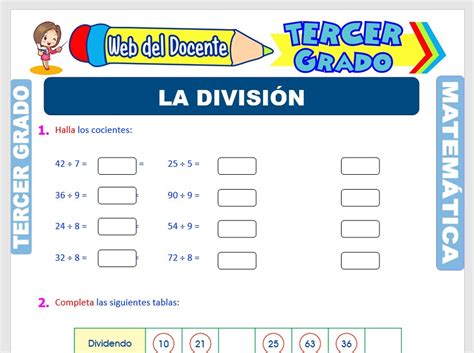 La División Para Tercer Grado De Primaria Web Del Docente