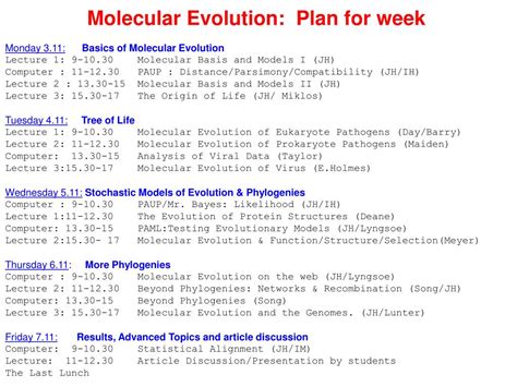 Ppt Molecular Evolution Plan For Week Powerpoint Presentation Free