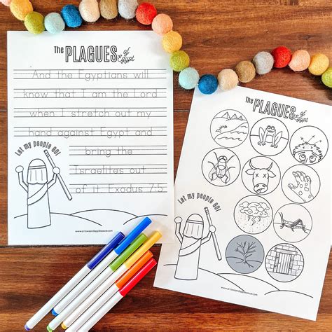 Plagues Of Egypt Coloring Page Printable Bible Verse Tracing Page