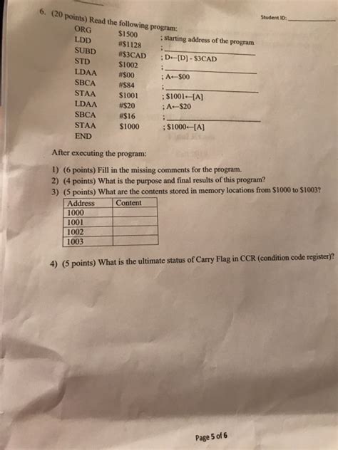 Solved 6 20 Points Read The Following Program Babe Chegg Com