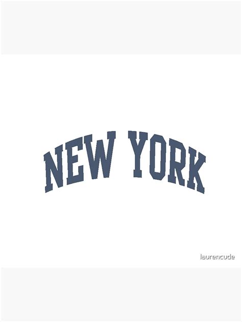Dark Blue New York Curved Sticker Poster For Sale By Laurencude