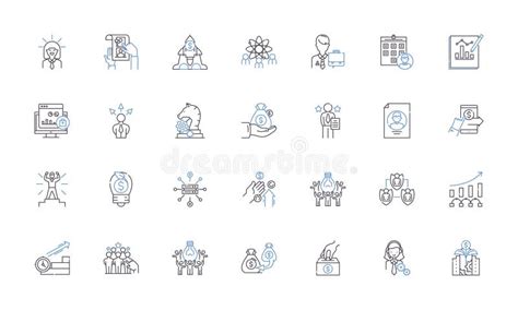 Work Effectiveness Line Icons Collection Efficiency Productivity Focus Discipline Time