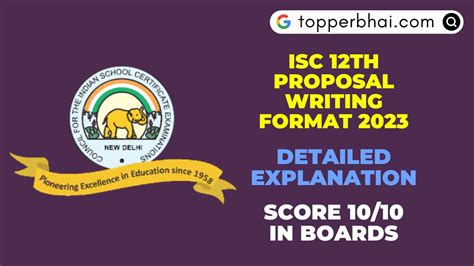ISC Proposal Writing Format With Solved Examples