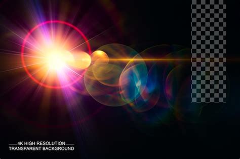 Premium Psd A Nice Lens Flare With Colorful Glowing Effect On A