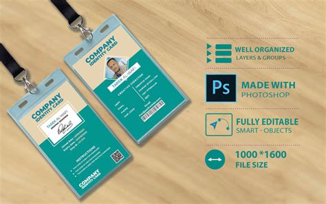 Corporate Identity Card Template Design Blue