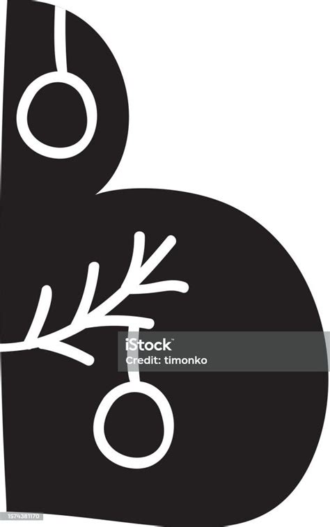 크리스마스 겨울 벡터 글꼴 문자 B 알파벳을 표시합니다 자본 스칸디나비아 편지 서체 Abc 요소 소셜 미디어 웹 디자인 포스터 배너 인사말 카드 0명에 대한 스톡 벡터 아트