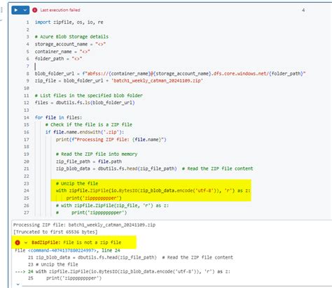 Python Unzip File In Azure Blob Storage From Databricks Stack Overflow