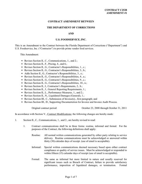 Contract Amendment Template Download Free Documents For PDF Word And Excel