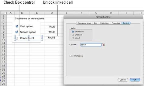 Check Box Control In Excel Format Menu For Mac