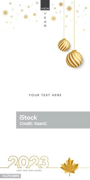 2023 새해 복 많이 받으세요 캐나다 개념 추상 숫자 벡터 일러스트레이션 인사말 카드 초대장 달력 등 벡터 스톡 일러스트레이션을위한 휴일 디자인 0명에 대한 스톡 벡터