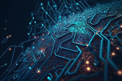 신경망 통신의 선 연결 기술 개념을 연결하는 미래의 행성 프리미엄 사진