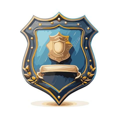 빈 경찰 배지 벡터 스티커 클립 아트 비문 및 장식 화환 Zgür Illustri 만화와 경찰관의 골동품 파란색 방패 상표 클립 아트 Png 일러스트 및 벡터 에