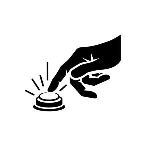 Silhouette Of A Hand Pressing A Button Icon Vector Graphic For Call To Action Designs Premium