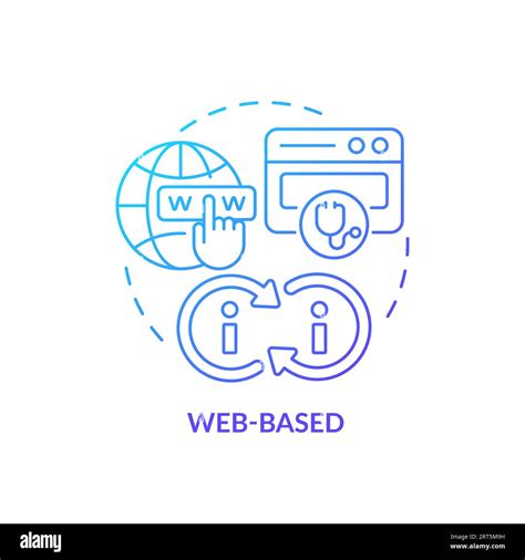 Blue Linear Gradient Icon Web Based Concept Stock Vector Image And Art